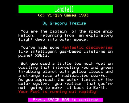 Landfall (1983) - MobyGames