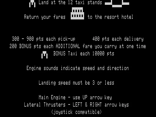 Alien Taxi (1982) - MobyGames