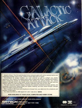 Galactic Attack promo art, ads, magazines advertisements - MobyGames