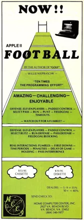 Apple II Football (1979) - MobyGames