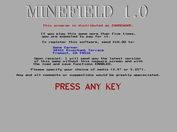 Minefield (1992) - MobyGames
