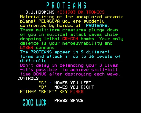 Proteanse (1983) - MobyGames