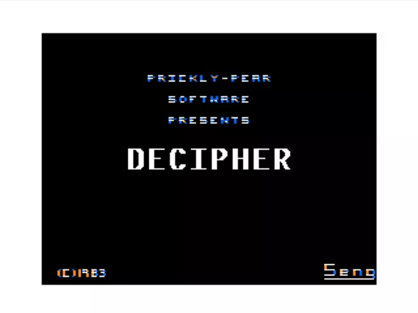 Decipher (1983) - MobyGames