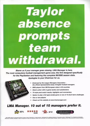 LMA Manager (1999) - MobyGames