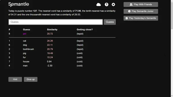 Semantle (2022) - MobyGames