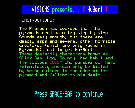 HuBert (1984) - MobyGames