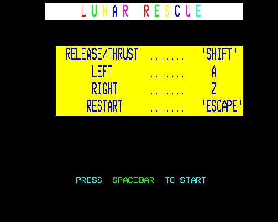 Lunar Rescue (1983) - MobyGames