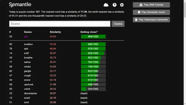 Semantle (2022) - MobyGames