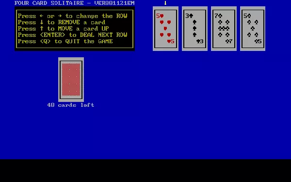 Four Card Solitaire (1989) - MobyGames