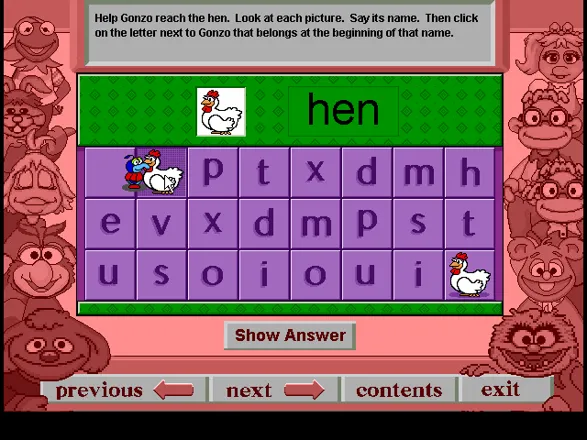 Muppet Kids: Volume 3 - Sound Patterns: Phonics screenshots - MobyGames
