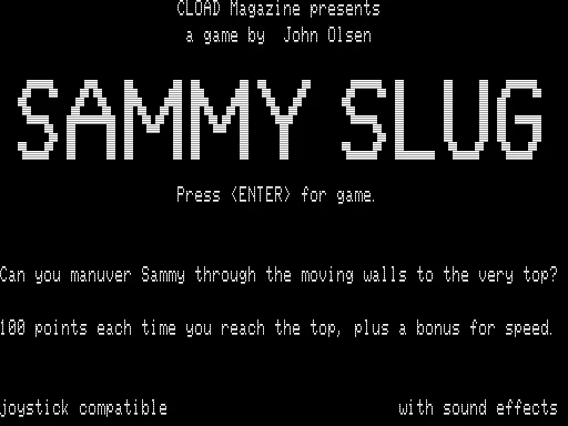 Sammy Slug (1983) - MobyGames