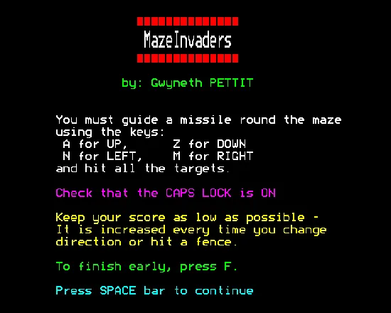 Maze Invaders (1982) - MobyGames