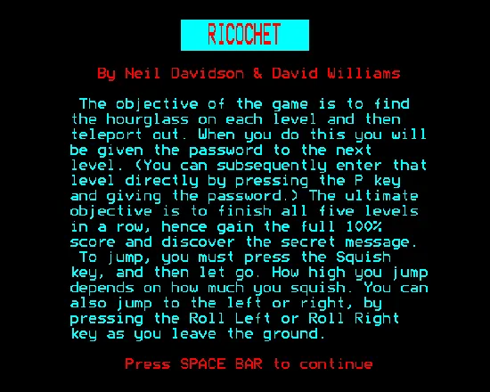 Ricochet (1989) - MobyGames