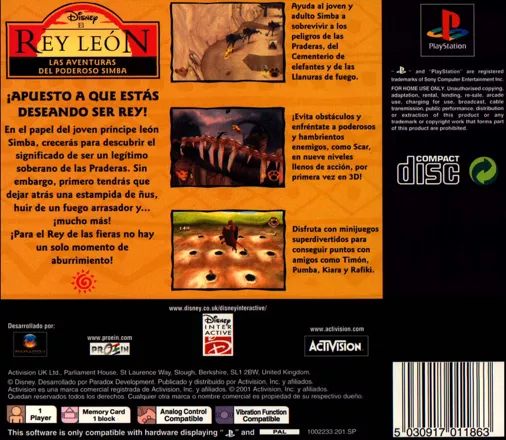 Disney's The Lion King: Simba's Mighty Adventure box covers - MobyGames