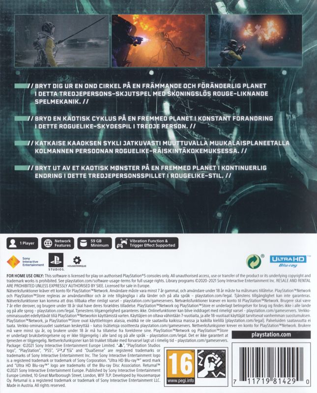 Returnal cover or packaging material - MobyGames