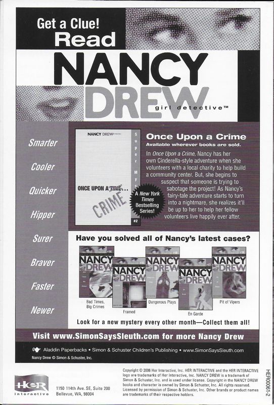 Nancy Drew: Danger by Design cover or packaging material - MobyGames