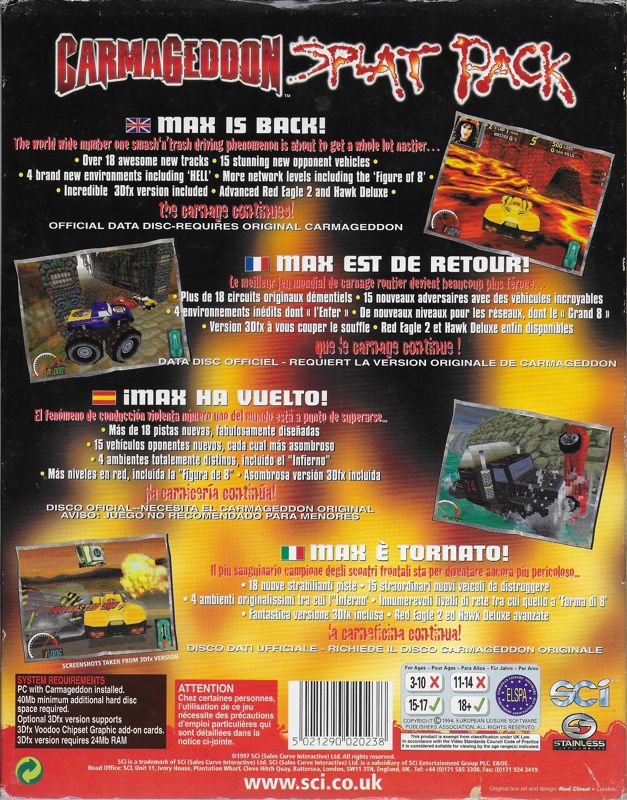 Carmageddon: Splat Pack cover or packaging material - MobyGames