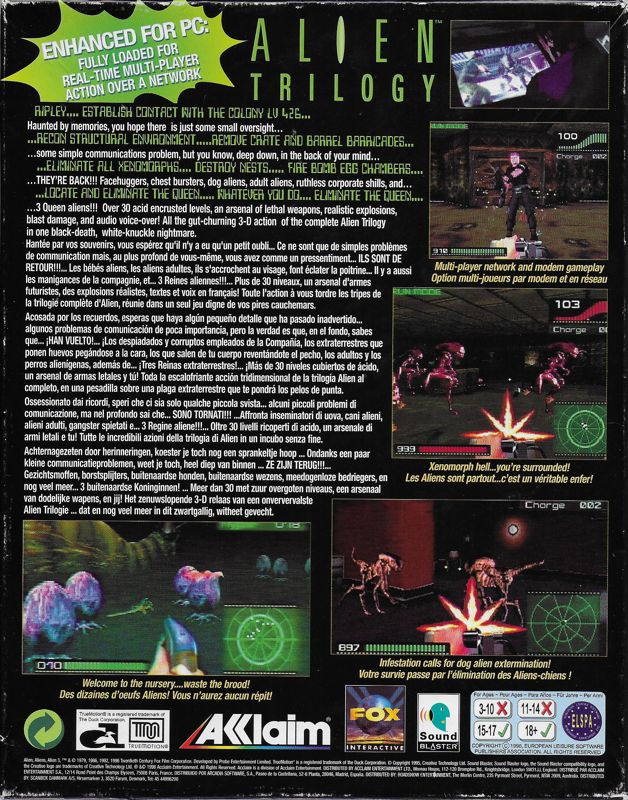 Alien Trilogy cover or packaging material - MobyGames