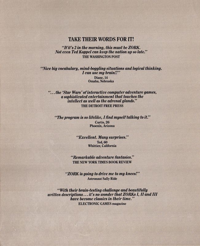 Zork Trilogy cover or packaging material - MobyGames