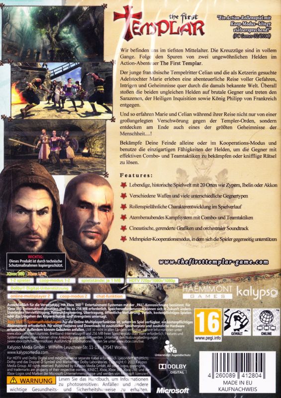The First Templar cover or packaging material - MobyGames