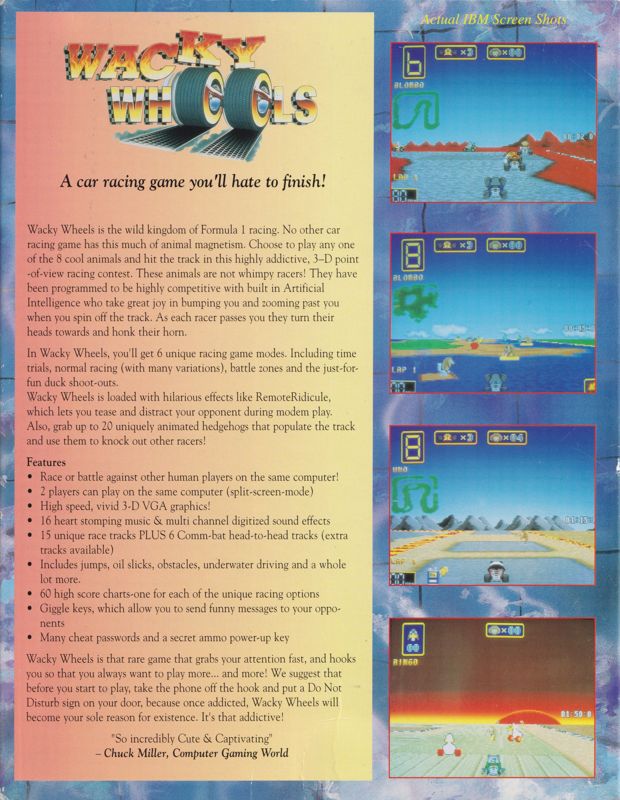 Wacky Wheels cover or packaging material - MobyGames