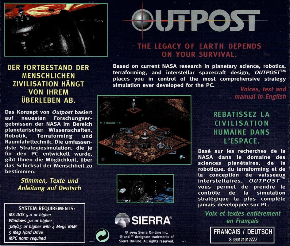 Outpost cover or packaging material - MobyGames