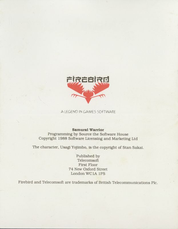 Samurai Warrior: The Battles of.... Usagi Yojimbo cover or packaging ...