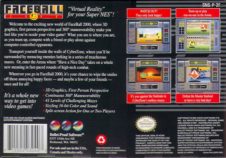 Faceball 2000 cover or packaging material - MobyGames