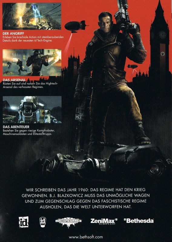 Wolfenstein: The New Order cover or packaging material - MobyGames