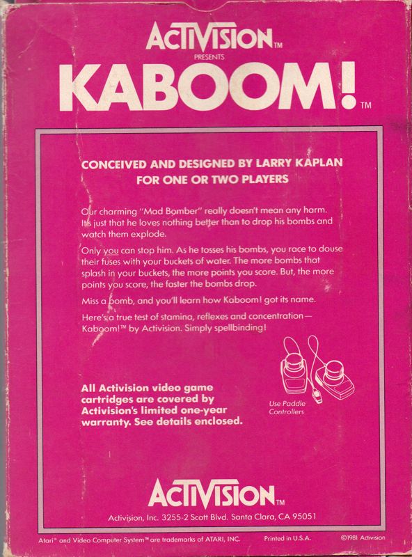 Kaboom! cover or packaging material - MobyGames
