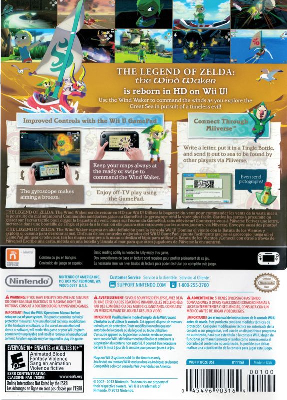The Legend of Zelda: The Wind Waker cover or packaging material - MobyGames
