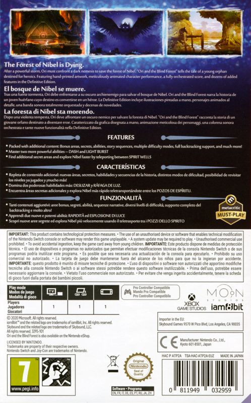 Ori and the Blind Forest: Definitive Edition cover or packaging ...