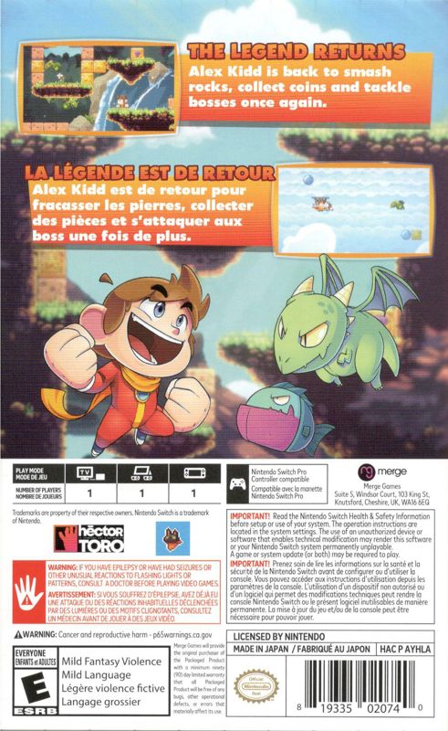 Alex Kidd in Miracle World DX cover or packaging material - MobyGames