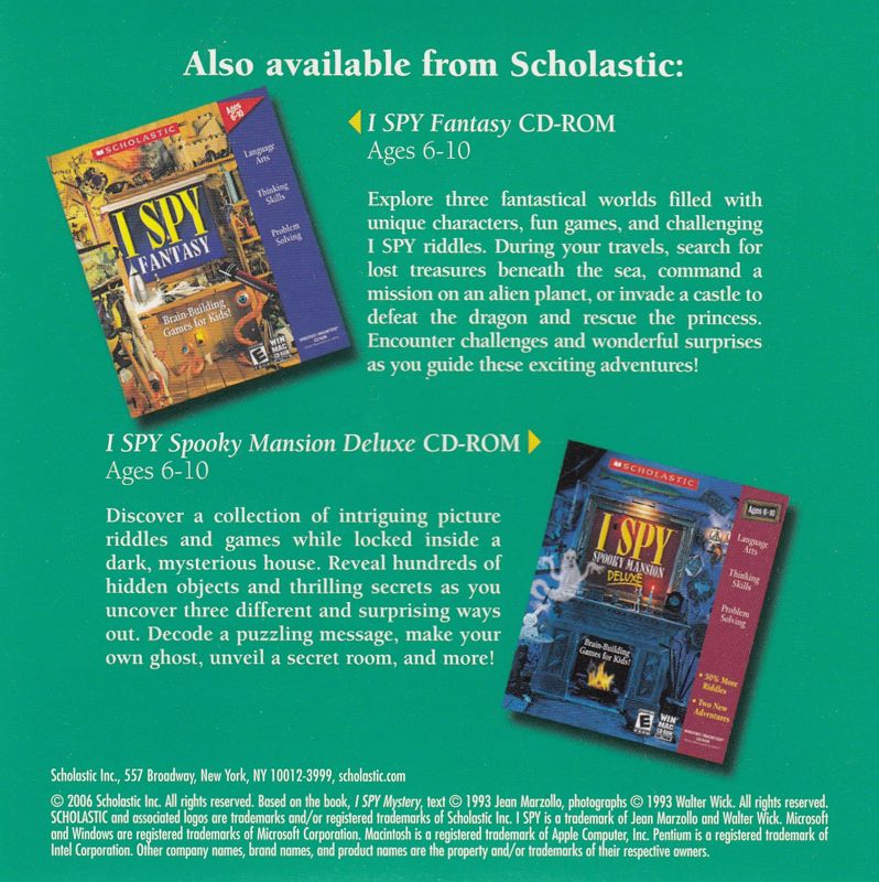 I Spy Mystery cover or packaging material - MobyGames