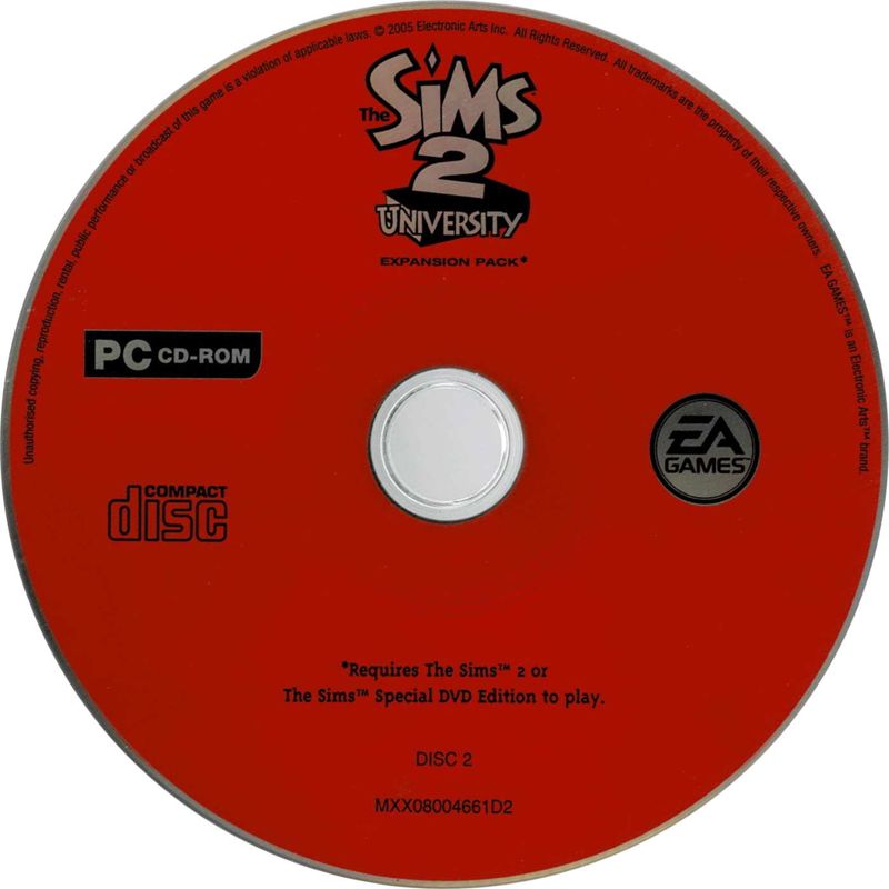 The Sims 2: University cover or packaging material - MobyGames