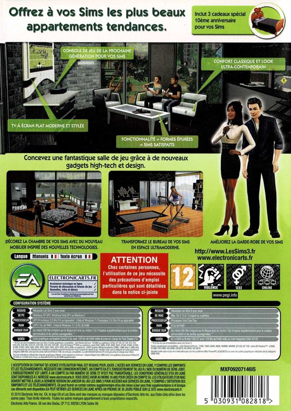 The Sims 3: High-End Loft Stuff cover or packaging material - MobyGames