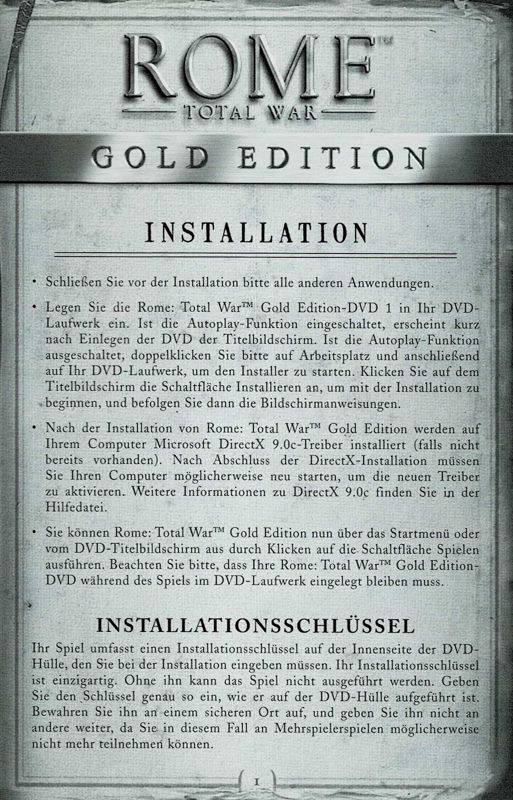 Rome: Total War - Gold Edition cover or packaging material - MobyGames