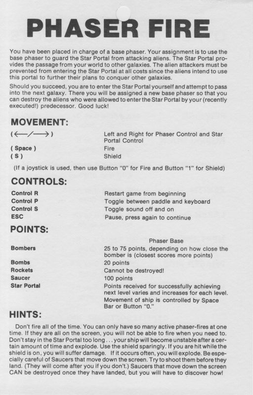 Phaser Fire cover or packaging material - MobyGames