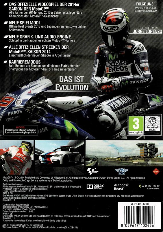 MotoGP 14 cover or packaging material - MobyGames