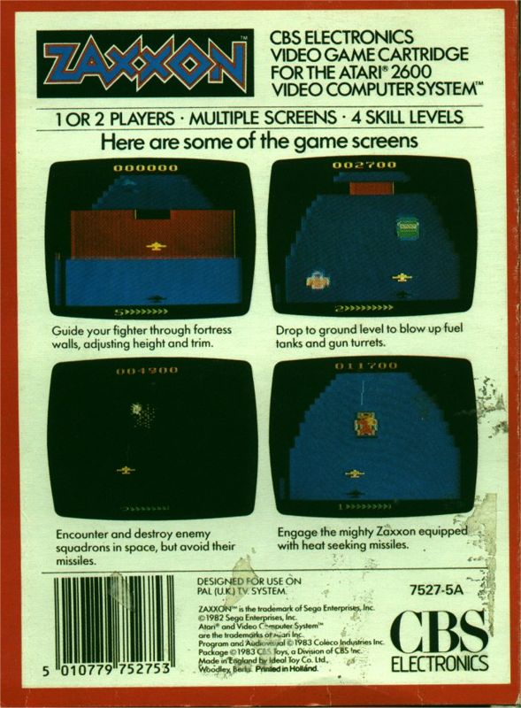 Zaxxon cover or packaging material - MobyGames