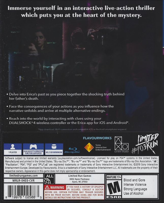 Erica cover or packaging material - MobyGames