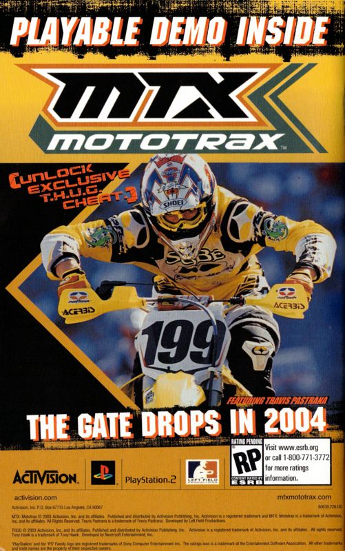 Tony Hawk's Underground cover or packaging material - MobyGames