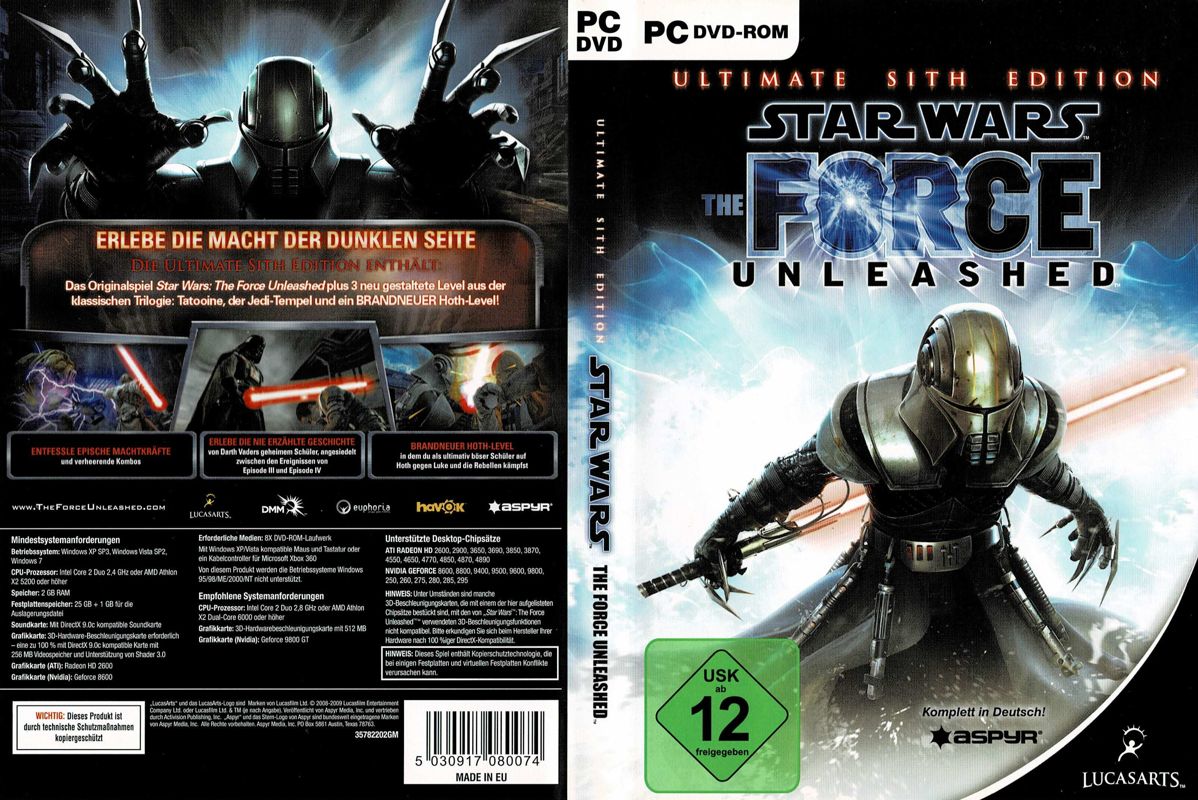 Star Wars: The Force Unleashed - Ultimate Sith Edition cover or packaging material - MobyGames