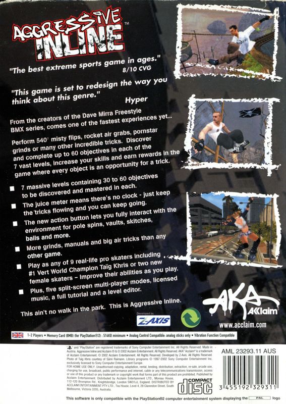 Aggressive Inline cover or packaging material - MobyGames