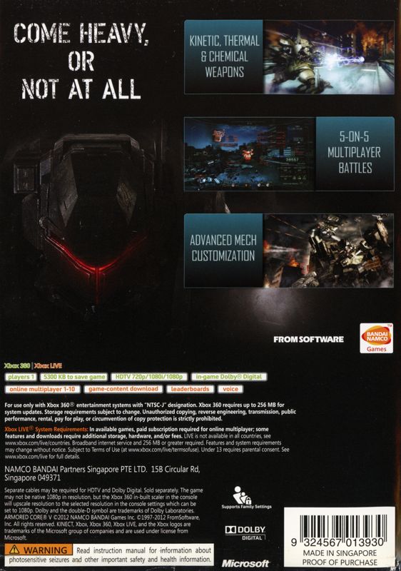 Armored Core V cover or packaging material - MobyGames