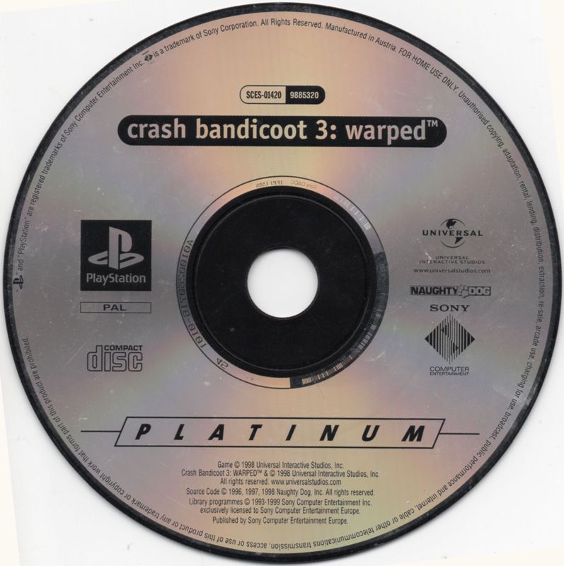 Crash Bandicoot: Warped cover or packaging material - MobyGames