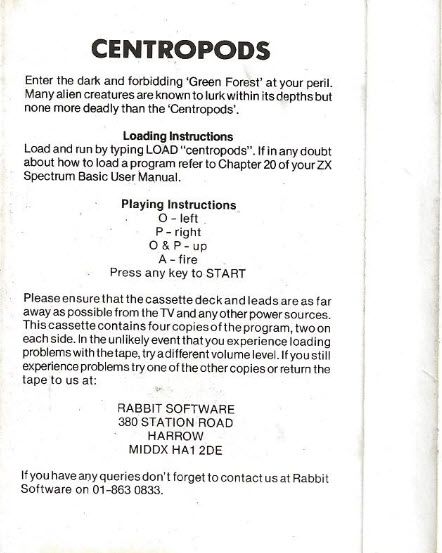 Centropods cover or packaging material - MobyGames