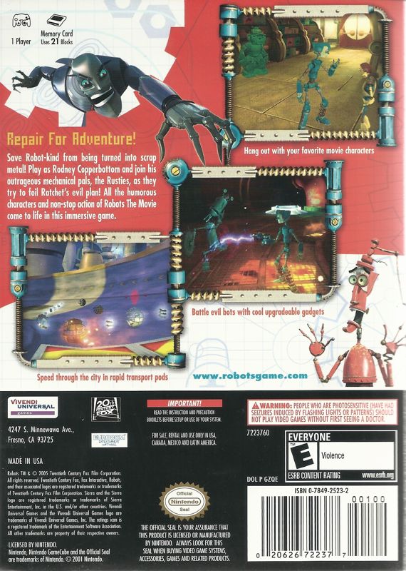 Robots cover or packaging material - MobyGames