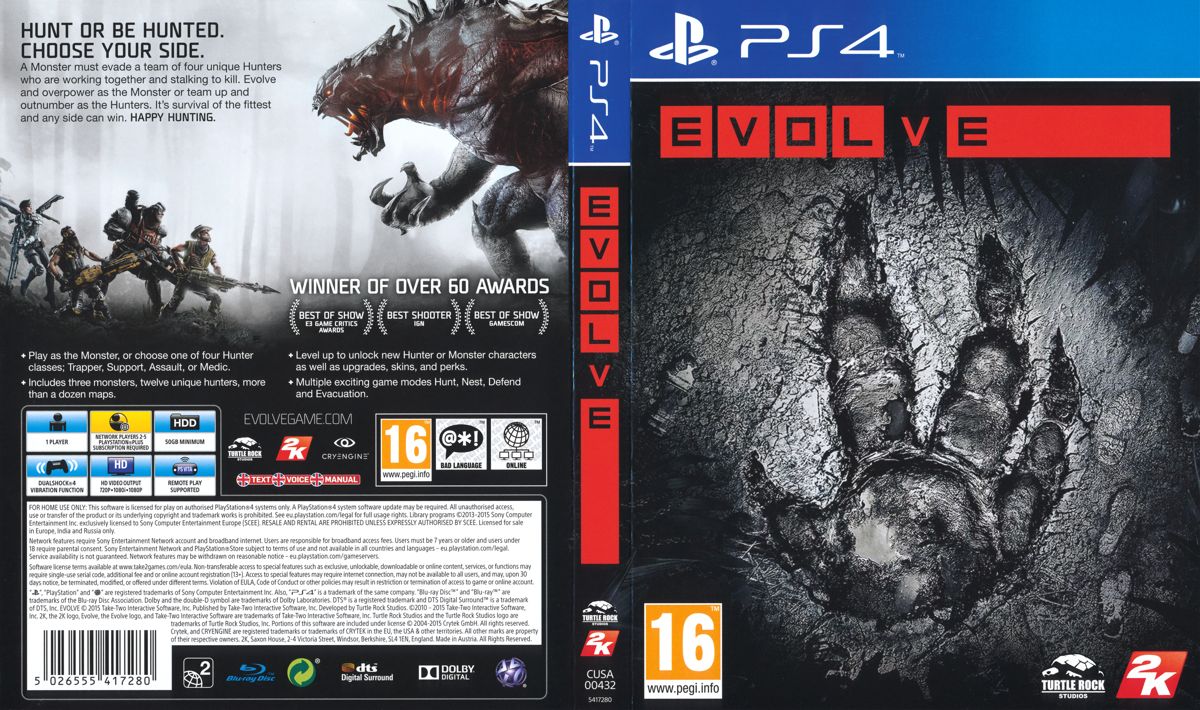 Evolve (Ultimate Edition) cover or packaging material - MobyGames