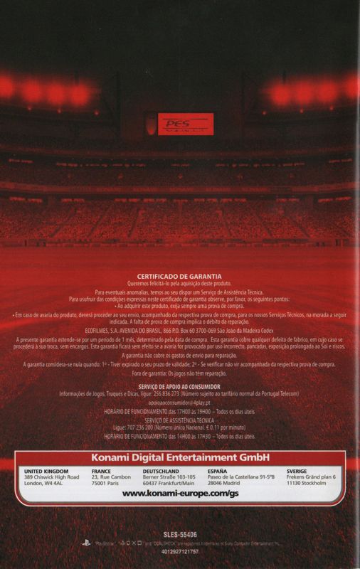PES 2009: Pro Evolution Soccer cover or packaging material - MobyGames